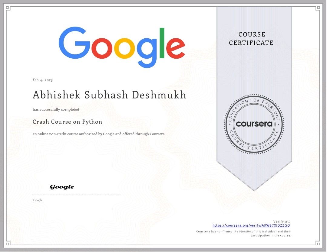 Abhishek Deshmukh on LinkedIn: #python #google #programming Abhishek Deshmukh on LinkedIn: #python #google #programming