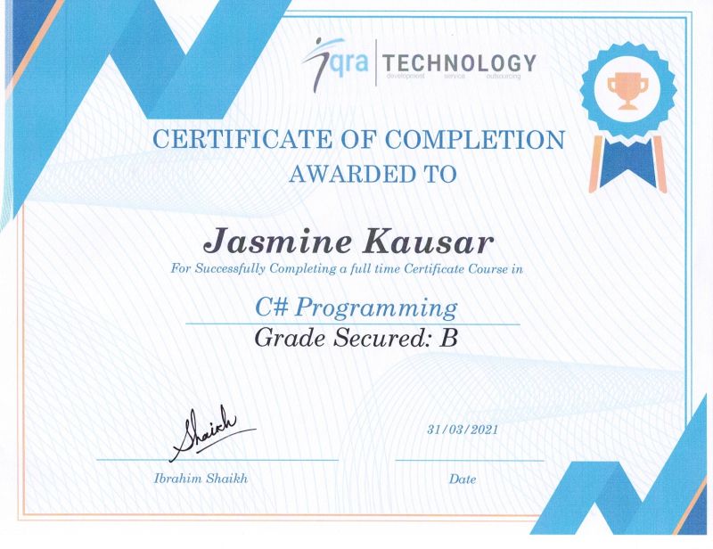 Er. Shaikh Jasmine Kauser on LinkedIn: Iqra Technology training!!! Er. Shaikh Jasmine Kauser on LinkedIn: Iqra Technology training!!!