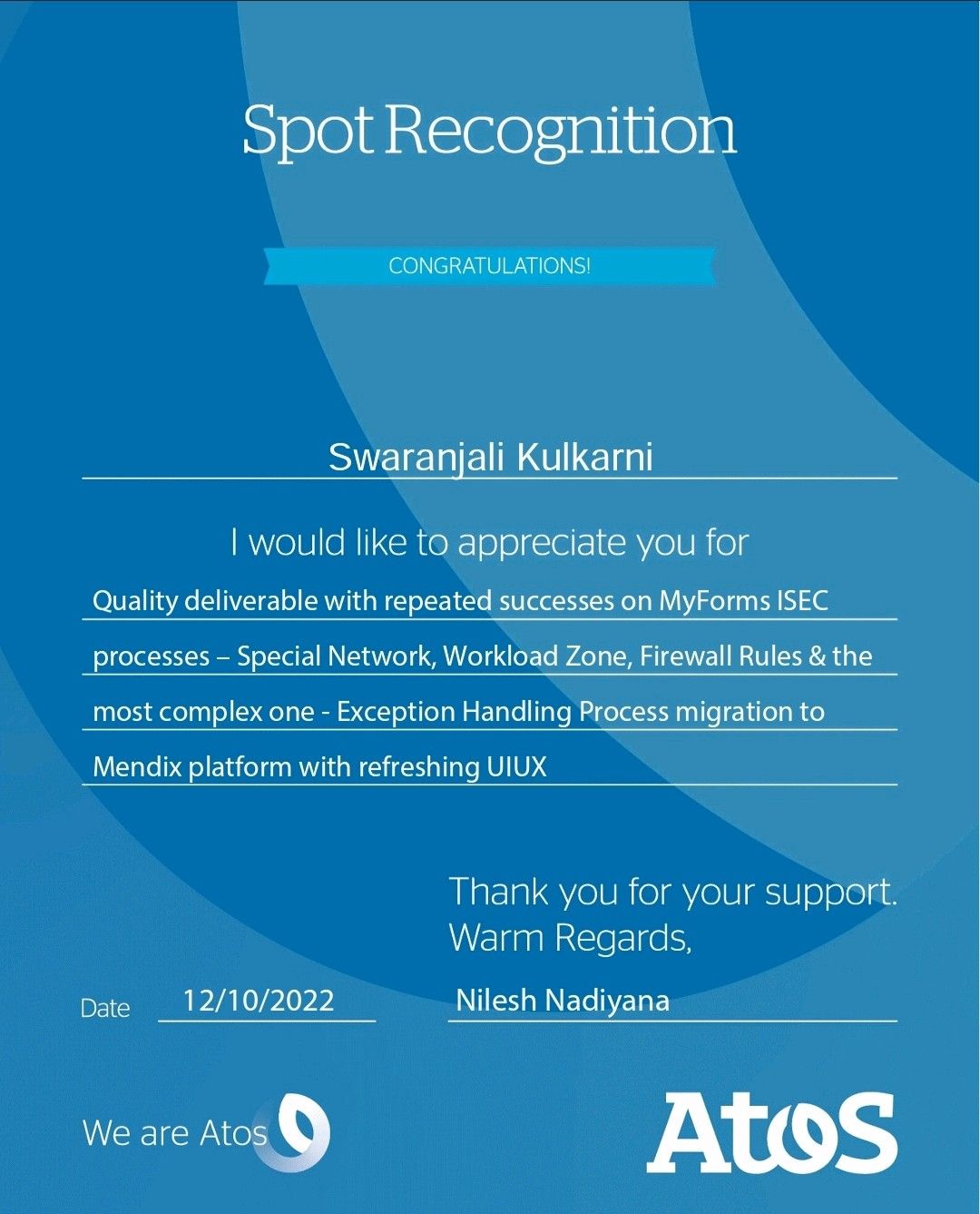 Swaranjali Kulkarni on LinkedIn: #spotrecognition #atos #atossyntel # ... Swaranjali Kulkarni on LinkedIn: #spotrecognition #atos #atossyntel # ...