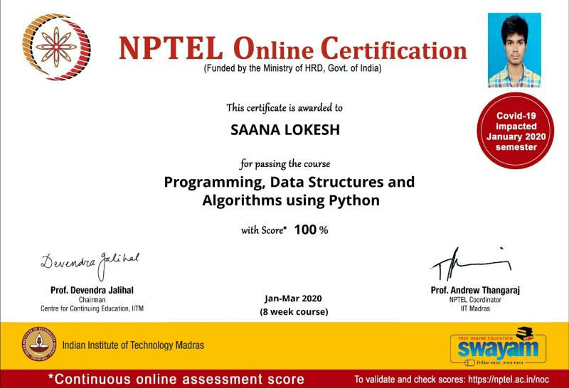 Lokesh Saana on LinkedIn: #nptel #programming #datastructures # ... Lokesh Saana on LinkedIn: #nptel #programming #datastructures # ...