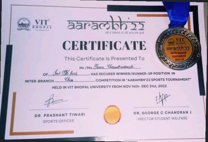 Tanu Chandravanshi on LinkedIn: #chessgame #vitbhopal #sports #growth # ... Tanu Chandravanshi on LinkedIn: #chessgame #vitbhopal #sports #growth # ...