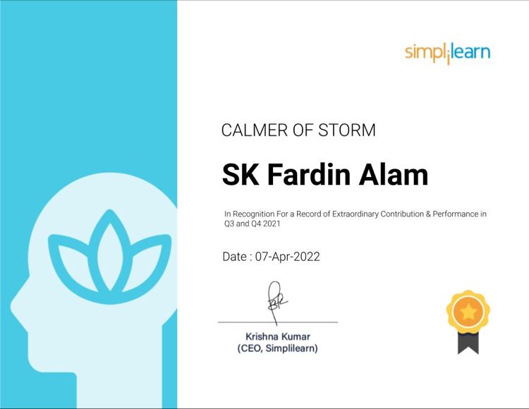 Sk Fardin Alam on LinkedIn: #simplilearn Sk Fardin Alam on LinkedIn: #simplilearn