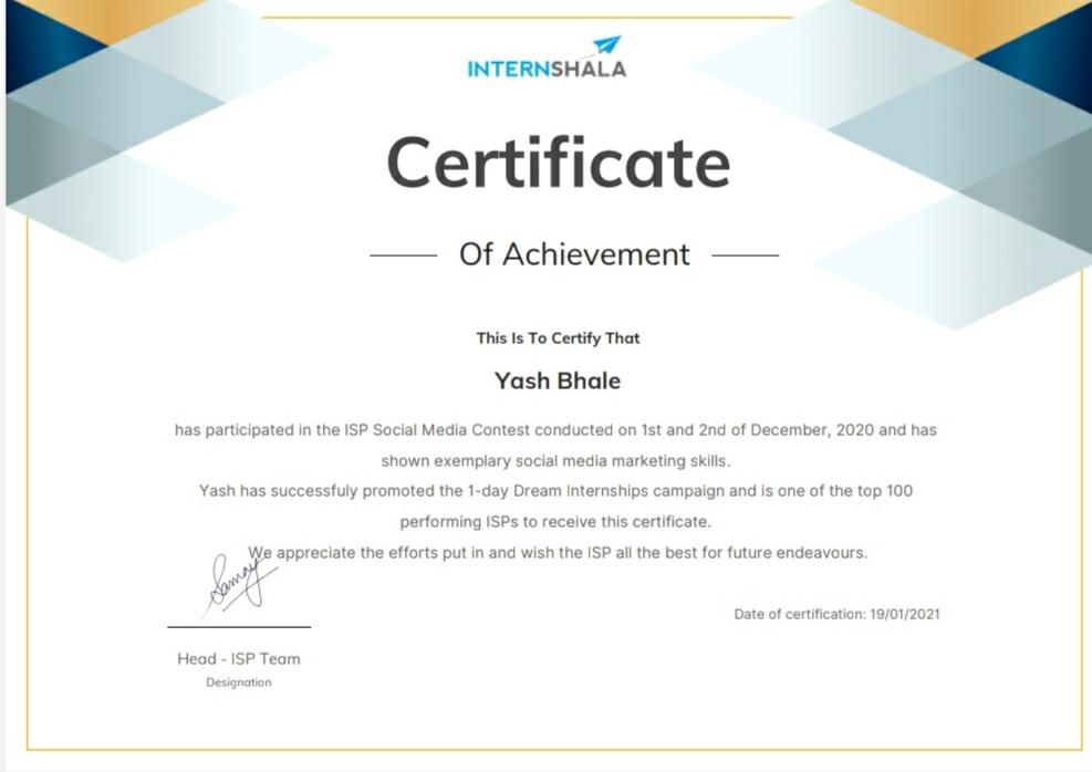 #internshalastudentpartner #internshala #internshalaincampus | Yash Bhale #internshalastudentpartner #internshala #internshalaincampus | Yash Bhale