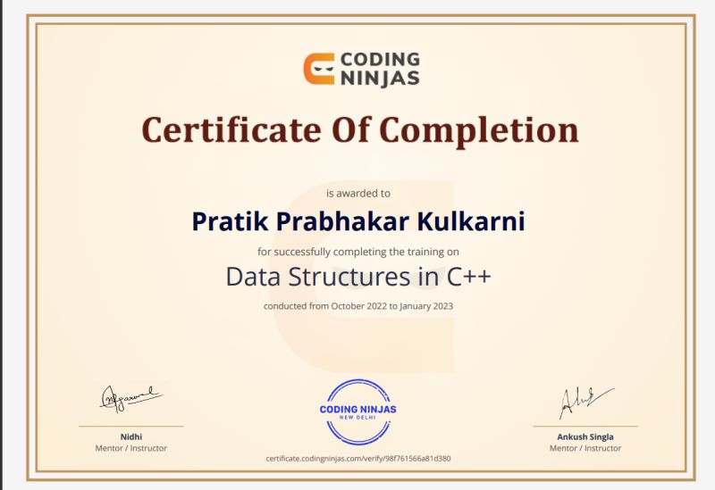 PRATIK KULKARNI on LinkedIn: #dsa #coding #codingninjas #c PRATIK KULKARNI on LinkedIn: #dsa #coding #codingninjas #c