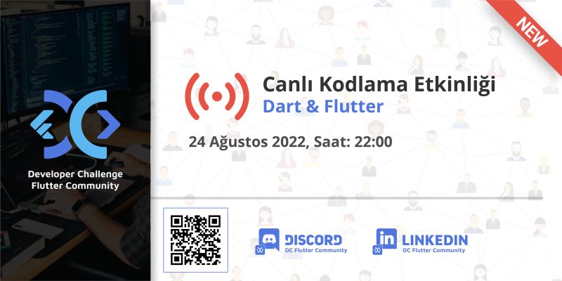 Bu akşam 22:00'da discord kanalımızda canlı Flutter ve Dart kodlama ... Bu akşam 22:00'da discord kanalımızda canlı Flutter ve Dart kodlama ...