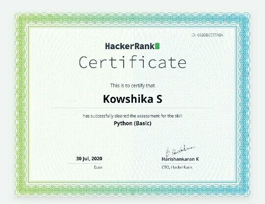 Had completed python(Basic)..Thanks to #Hackerank given this wonderful ... Had completed python(Basic)..Thanks to #Hackerank given this wonderful ...