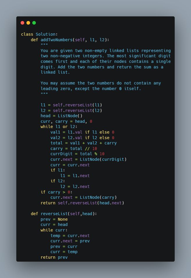 Rozell Dixon, MSE on LinkedIn: #leetcode #leetcode445 #leetcodesolutions Rozell Dixon, MSE on LinkedIn: #leetcode #leetcode445 #leetcodesolutions
