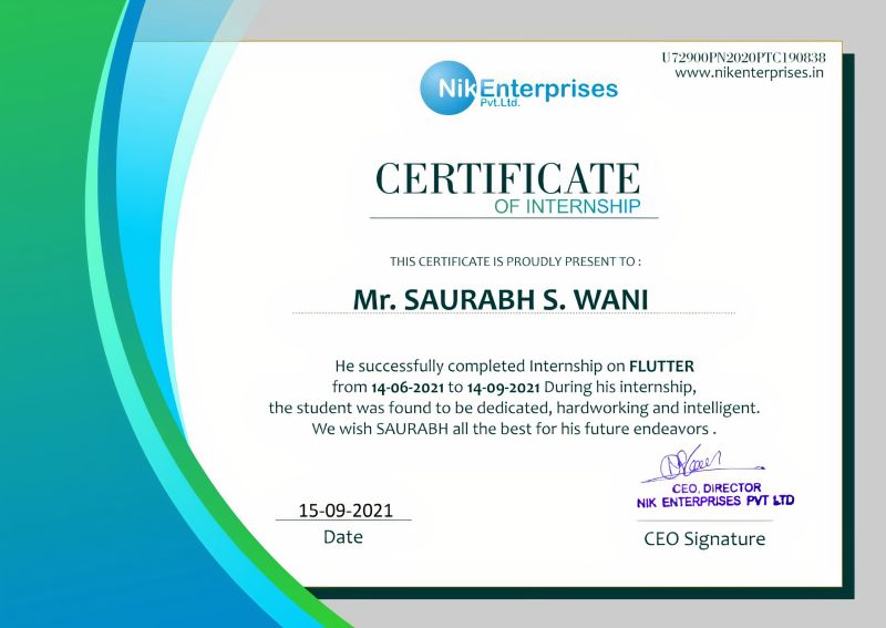 Saurabh Wani on LinkedIn: #internship #flutterdeveloper #flutter # ... Saurabh Wani on LinkedIn: #internship #flutterdeveloper #flutter # ...