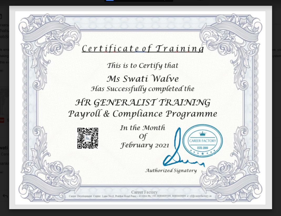 Swati Walve on LinkedIn: #training #hrgeneralist #compliance # ... Swati Walve on LinkedIn: #training #hrgeneralist #compliance # ...