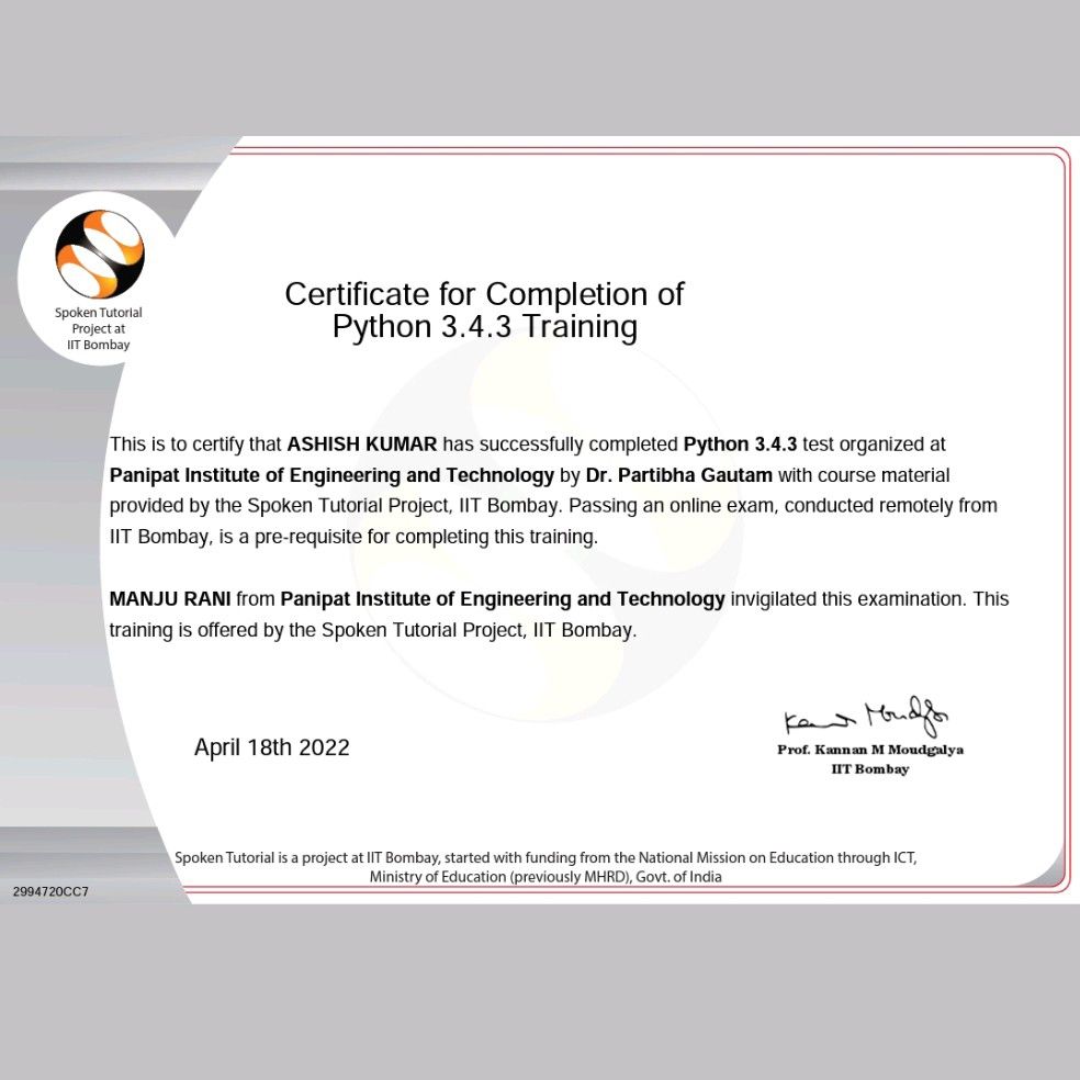 ASHISH KUMAR on LinkedIn: #python #iitbombay ASHISH KUMAR on LinkedIn: #python #iitbombay