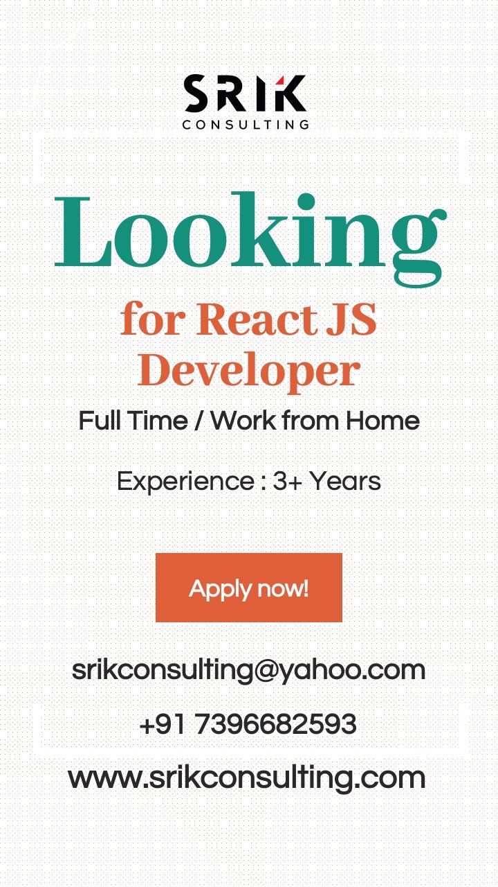 SRIK Consulting Services Pvt Ltd on LinkedIn: #reactjs # ... SRIK Consulting Services Pvt Ltd on LinkedIn: #reactjs # ...