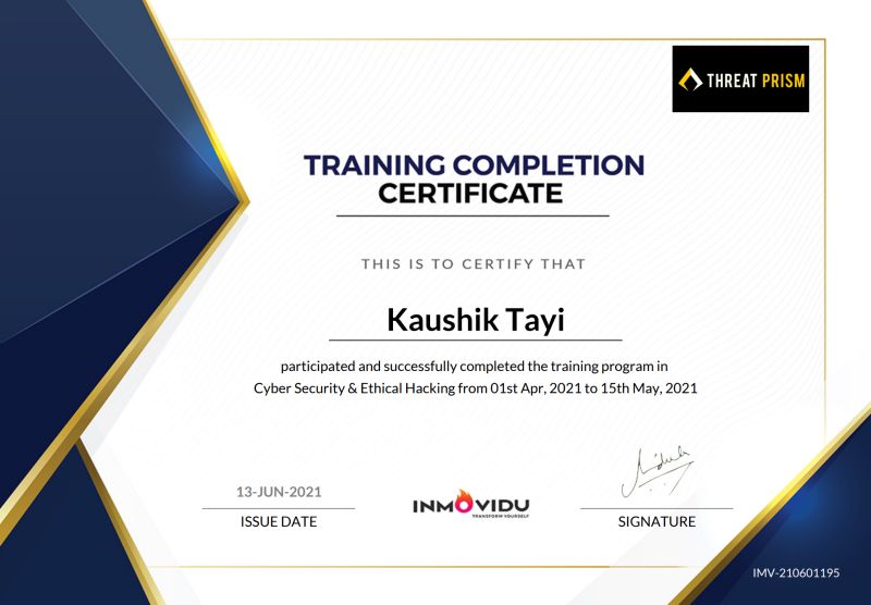 Kaushik Tayi on LinkedIn: #ethicalhacking #cyber Kaushik Tayi on LinkedIn: #ethicalhacking #cyber