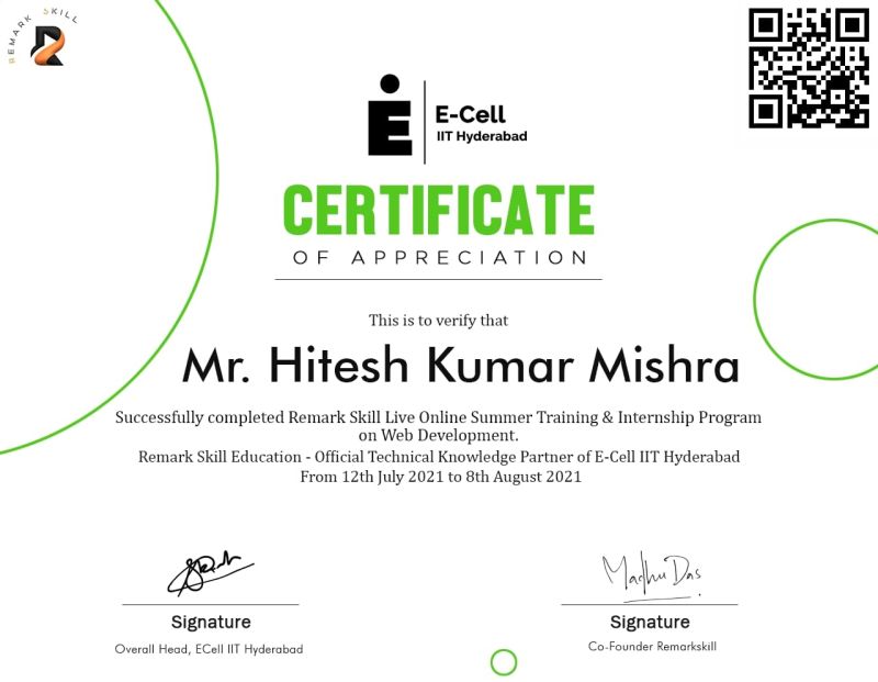 Hitesh Kumar Misra on LinkedIn: #training #webdevelopment Hitesh Kumar Misra on LinkedIn: #training #webdevelopment