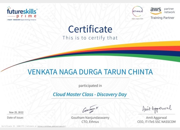 Venkata Naga Durga Tarun Chinta on LinkedIn: #ethnus#codemithra#aws# ... Venkata Naga Durga Tarun Chinta on LinkedIn: #ethnus#codemithra#aws# ...