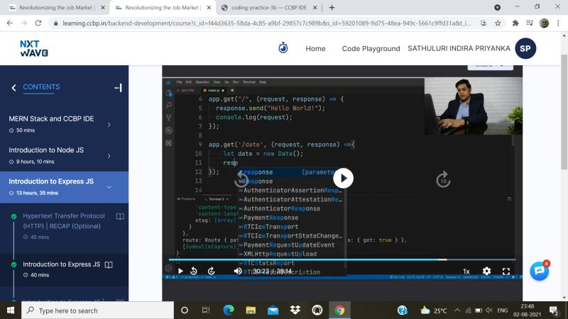 #day19 #30daysofcoding #expressjs #ccbp #nxtwave #coding | Sathuluri ... #day19 #30daysofcoding #expressjs #ccbp #nxtwave #coding | Sathuluri ...