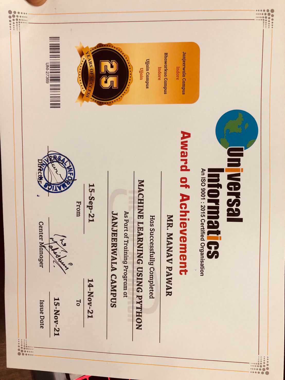 Manav Pawar on LinkedIn: #machinelearning #python #universalinformatics Manav Pawar on LinkedIn: #machinelearning #python #universalinformatics