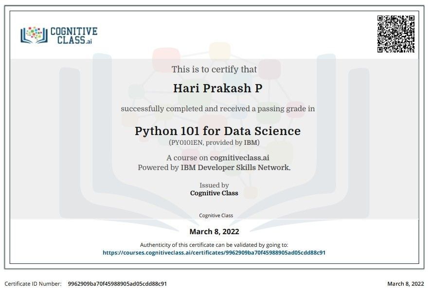 Hari Prakash P on LinkedIn: Completed the Hari Prakash P on LinkedIn: Completed the