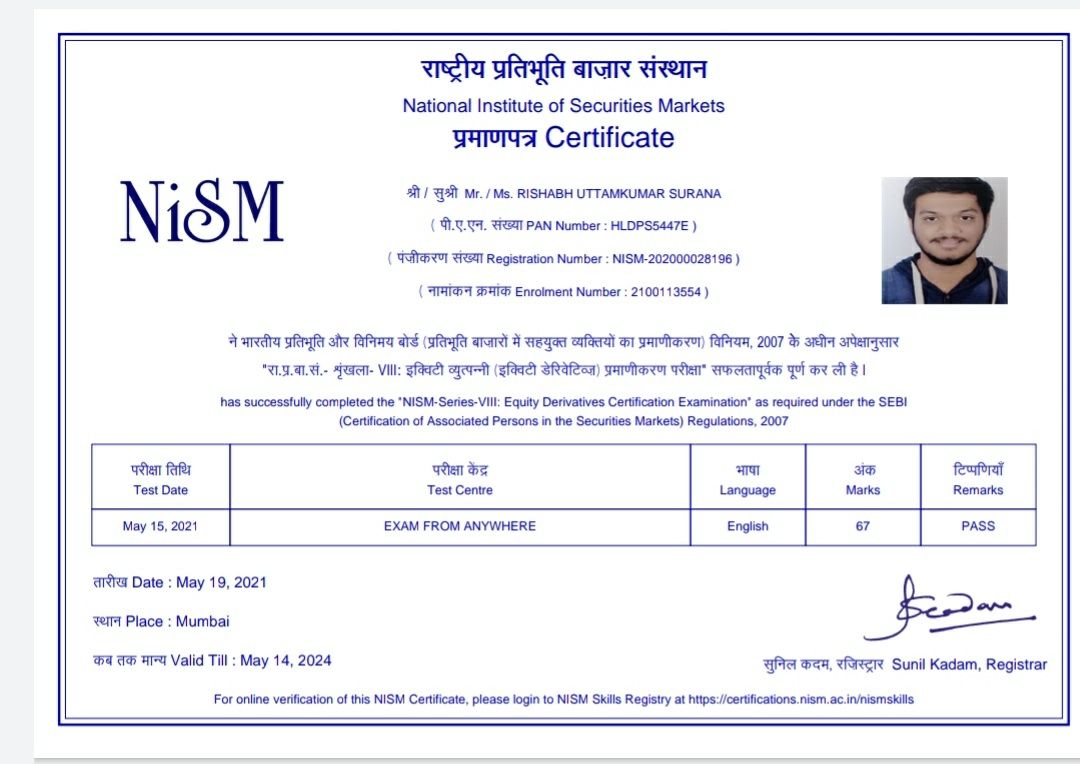Rishabh Surana on LinkedIn: NISM 8- Equity Derivatives Rishabh Surana on LinkedIn: NISM 8- Equity Derivatives