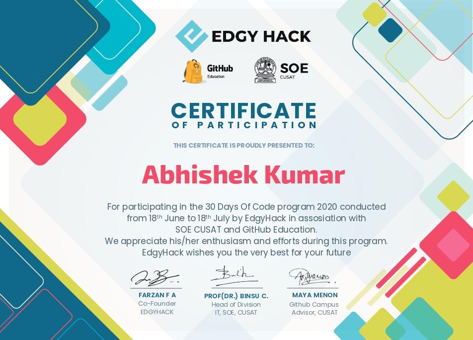 Abhishek Kumar Verma on LinkedIn: #github #edgyhack #cusat Abhishek Kumar Verma on LinkedIn: #github #edgyhack #cusat