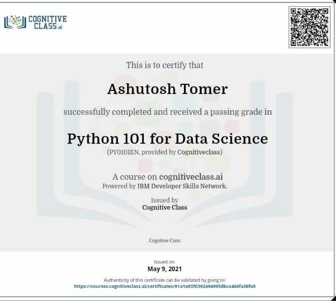 Ashutosh Tomer (Ayansh) on LinkedIn: #python #ibm #programming ... Ashutosh Tomer (Ayansh) on LinkedIn: #python #ibm #programming ...