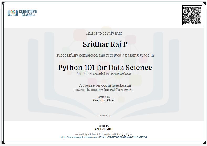 Successfully Completed Python for Data Science course from Cognitive ... Successfully Completed Python for Data Science course from Cognitive ...