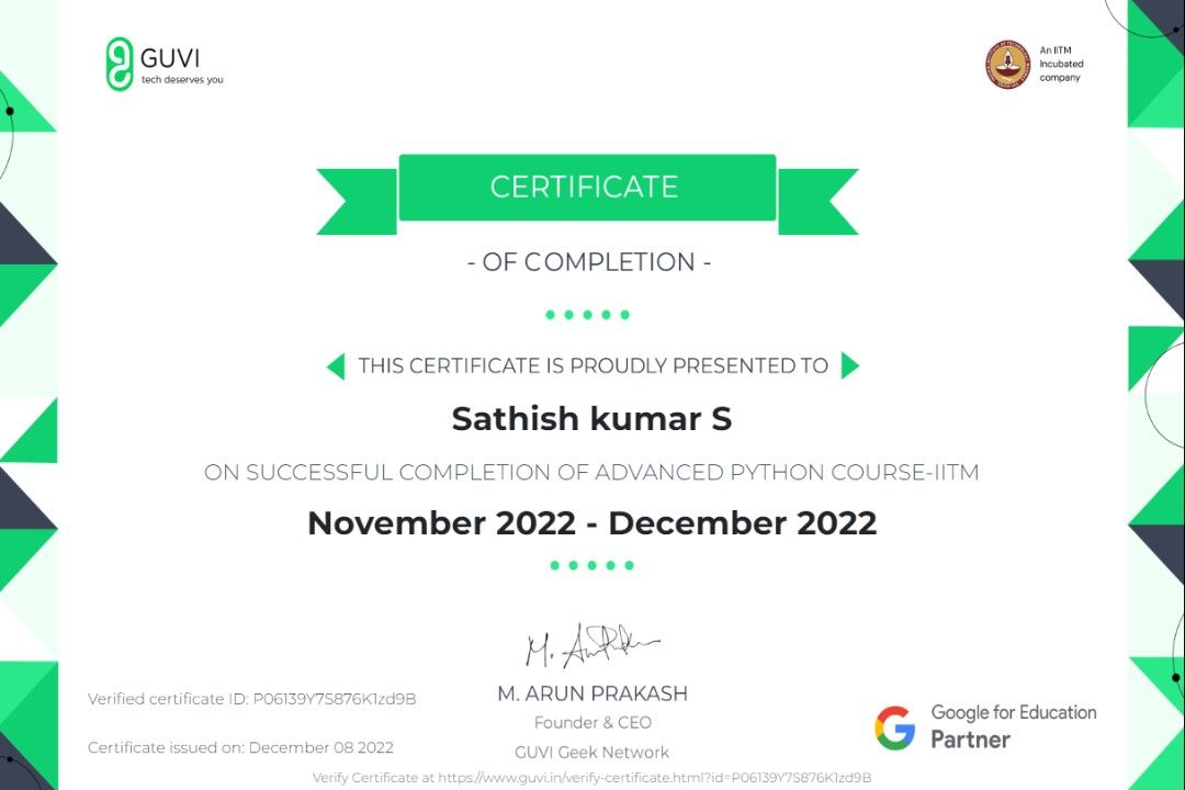 sathish kumar on LinkedIn: #python #training #research #guvi sathish kumar on LinkedIn: #python #training #research #guvi