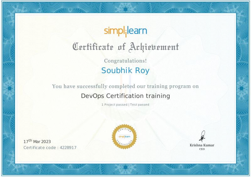 Soubhik Roy on LinkedIn: #learningcontinues #devopstraining # ... Soubhik Roy on LinkedIn: #learningcontinues #devopstraining # ...