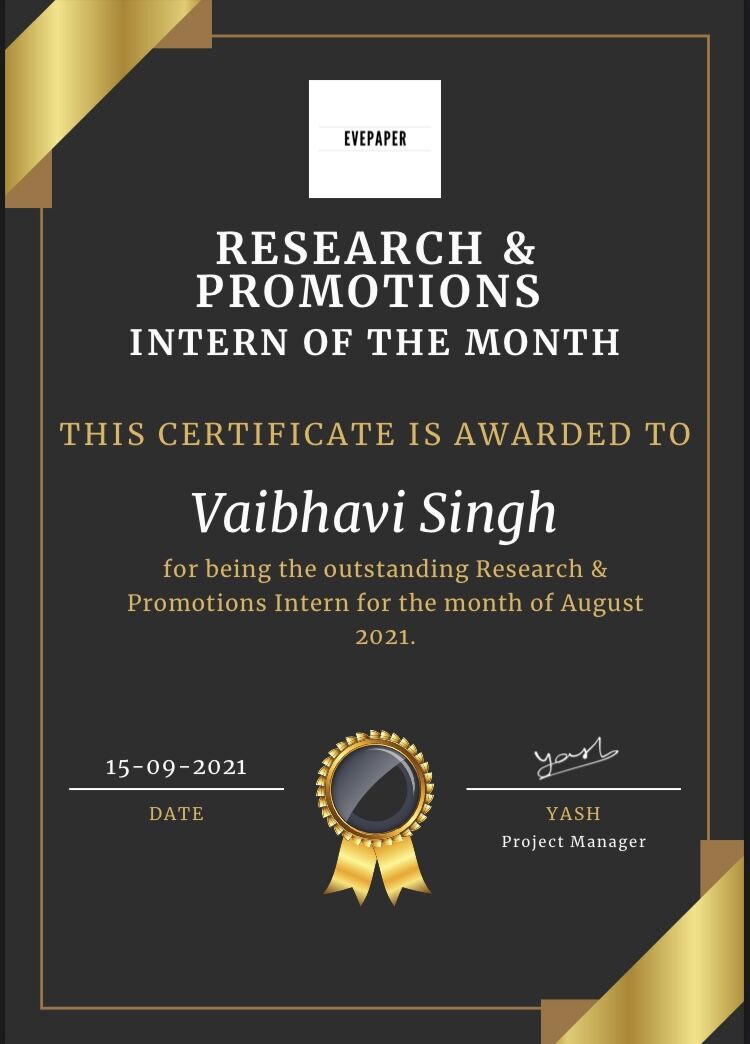 Vaibhavi Singh on LinkedIn: Thankyou for the appreciation! Elated to be ... Vaibhavi Singh on LinkedIn: Thankyou for the appreciation! Elated to be ...
