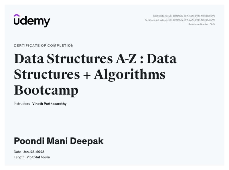 Mani Deepak on LinkedIn: #udemycourse #datastructure #algorithms Mani Deepak on LinkedIn: #udemycourse #datastructure #algorithms