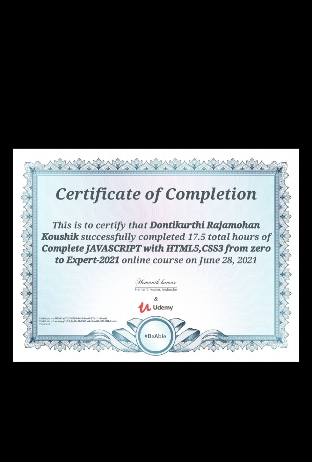 Koushik Dontikurthi on LinkedIn: #udemy #javascript #html5 #css3 Koushik Dontikurthi on LinkedIn: #udemy #javascript #html5 #css3