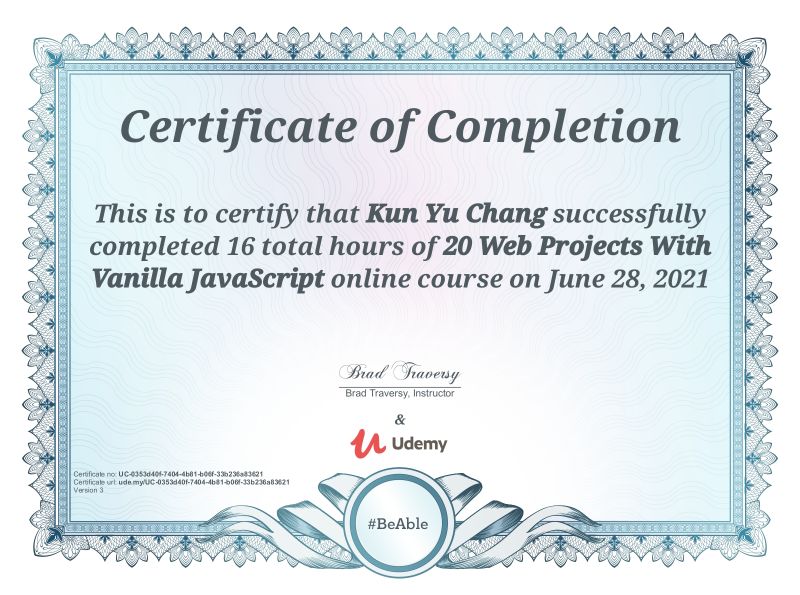 领英上的張昆裕: Brad Traversy 讓我透過20個小專案練習了 HTML, CSS & JavaScript,許多的觀念獲得了複習 ... 领英上的張昆裕: Brad Traversy 讓我透過20個小專案練習了 HTML, CSS & JavaScript,許多的觀念獲得了複習 ...
