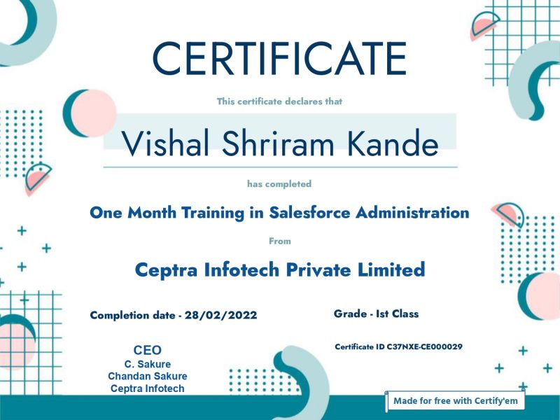 Vishal Kande on LinkedIn: #connections #internship #salesforce # ... Vishal Kande on LinkedIn: #connections #internship #salesforce # ...