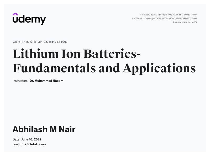 Abhilash M Nair on LinkedIn: #lithiumionbatteries Abhilash M Nair on LinkedIn: #lithiumionbatteries