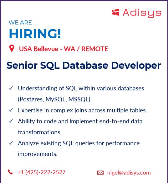 Nigel Patrick on LinkedIn: #hiring #databasedeveloper #database #developer Nigel Patrick on LinkedIn: #hiring #databasedeveloper #database #developer