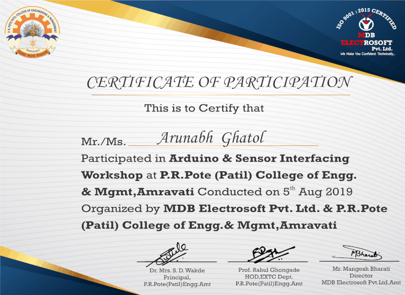 Arunabh Ghatol on LinkedIn: Aurdino & Sensors Interfacing Workshop Arunabh Ghatol on LinkedIn: Aurdino & Sensors Interfacing Workshop