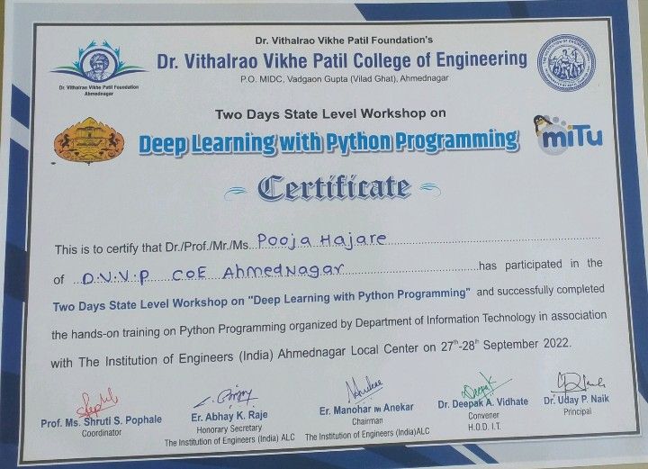 Pooja Hajare on LinkedIn: #python #deeplearning Pooja Hajare on LinkedIn: #python #deeplearning