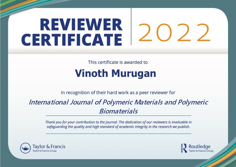 Dr. Vinoth Murugan na LinkedIn: I have received a recognition ... Dr. Vinoth Murugan na LinkedIn: I have received a recognition ...