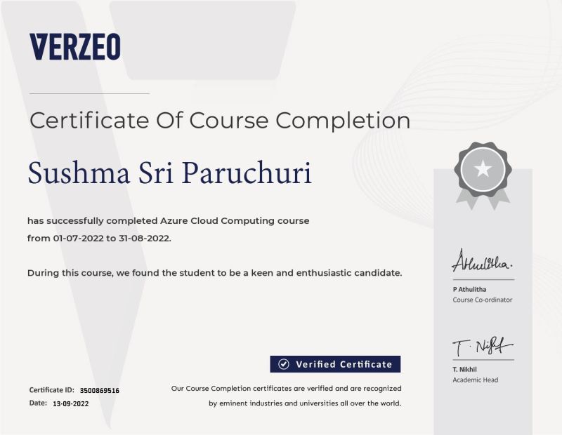 Sushma Sri Paruchuri on LinkedIn: #cloudcomputing #learning Sushma Sri Paruchuri on LinkedIn: #cloudcomputing #learning