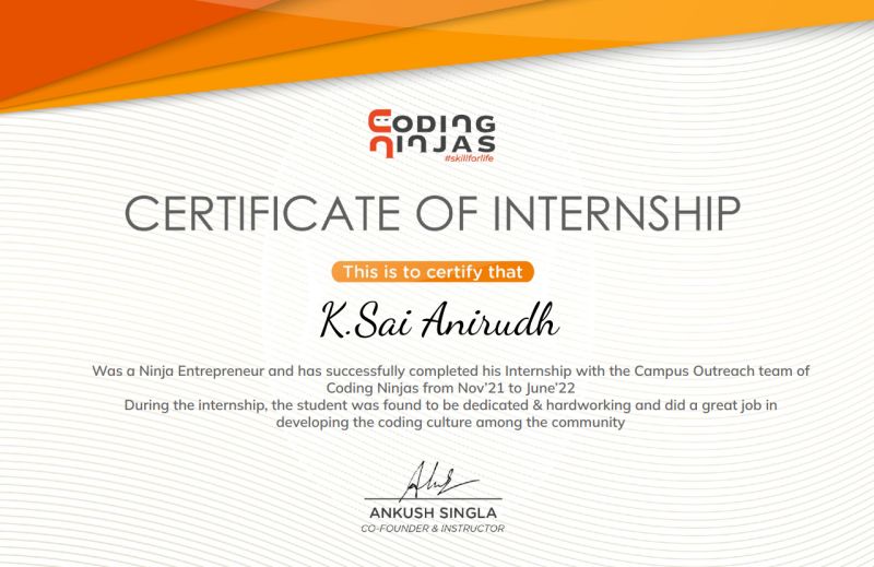 Sai Anirudh K. on LinkedIn: #thankyou #codingninjas #campusambassador # ... Sai Anirudh K. on LinkedIn: #thankyou #codingninjas #campusambassador # ...