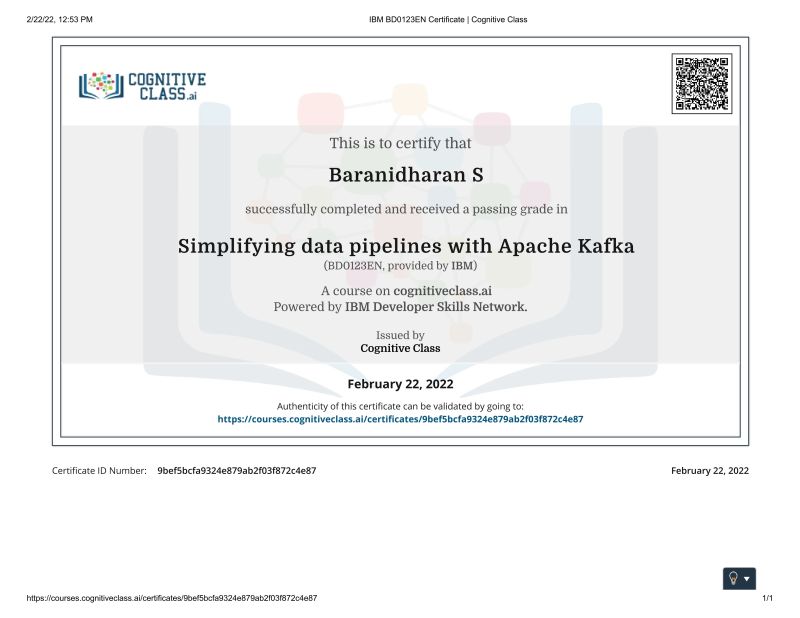 Baranidharan S on LinkedIn: Adding a badge in Kafka to my feather ! - A ... Baranidharan S on LinkedIn: Adding a badge in Kafka to my feather ! - A ...