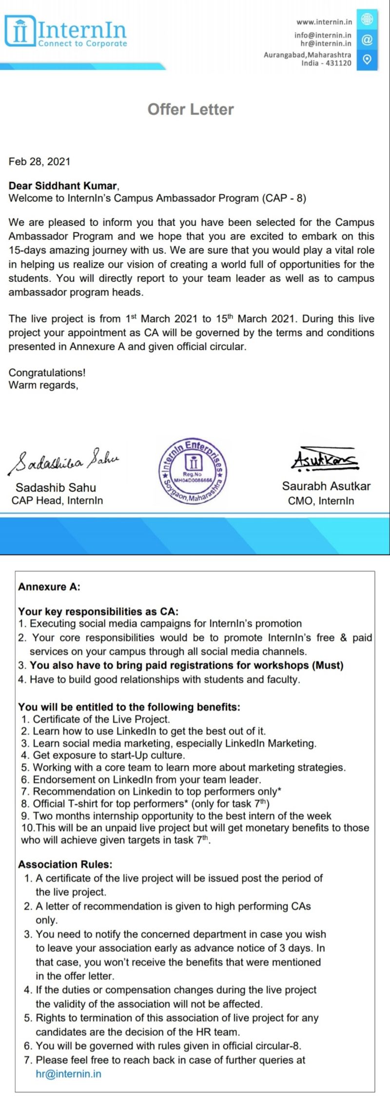Siddhant Kumar on LinkedIn: #internin #internincampusambassador # ... Siddhant Kumar on LinkedIn: #internin #internincampusambassador # ...