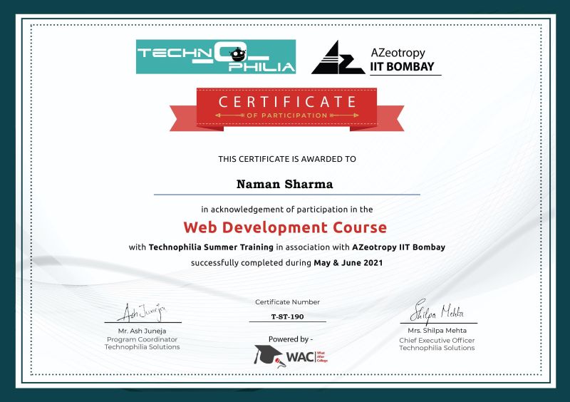 Naman Sharma on LinkedIn: #webdevelopment #iitbombay Naman Sharma on LinkedIn: #webdevelopment #iitbombay