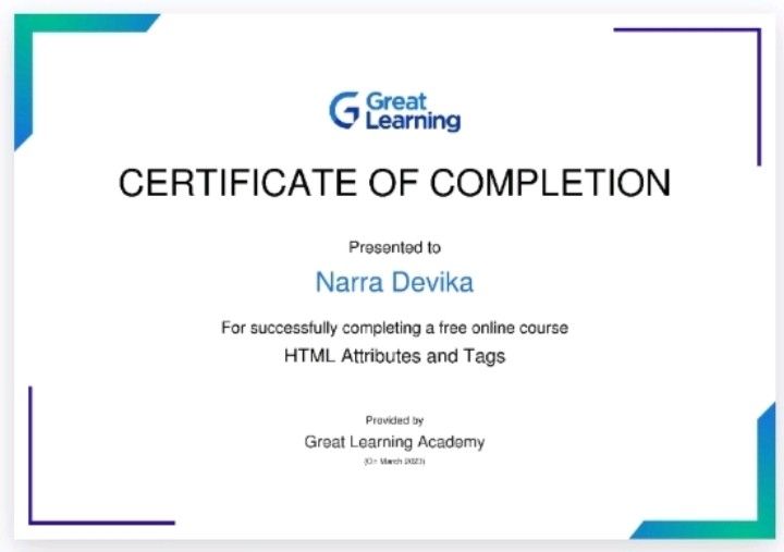Devika Narra on LinkedIn: #html5 #greatlearningacademy Devika Narra on LinkedIn: #html5 #greatlearningacademy