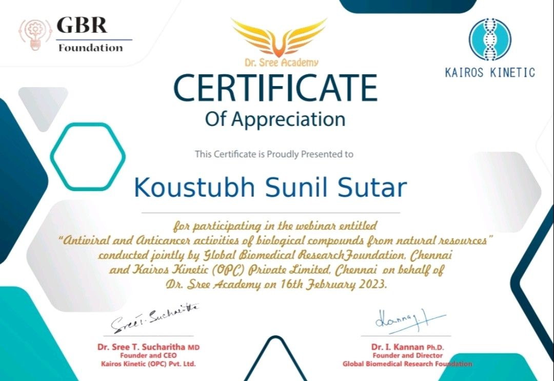 KAUSTUBH SUTAR on LinkedIn: #webinar #learning #research #experience KAUSTUBH SUTAR on LinkedIn: #webinar #learning #research #experience