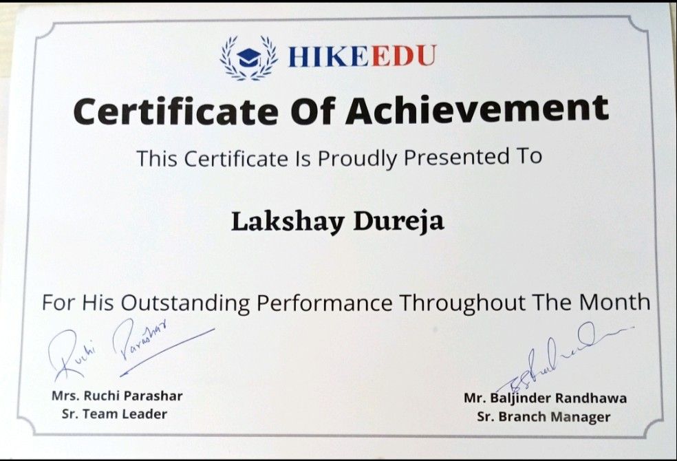 Lakshay Dureja on LinkedIn: #appreciated #outstandingresults # ... Lakshay Dureja on LinkedIn: #appreciated #outstandingresults # ...