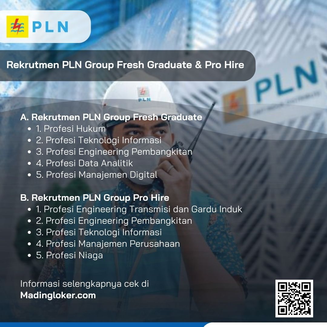Madingloker Official on LinkedIn: Rekrutmen PLN Group Fresh Graduate ... Madingloker Official on LinkedIn: Rekrutmen PLN Group Fresh Graduate ...