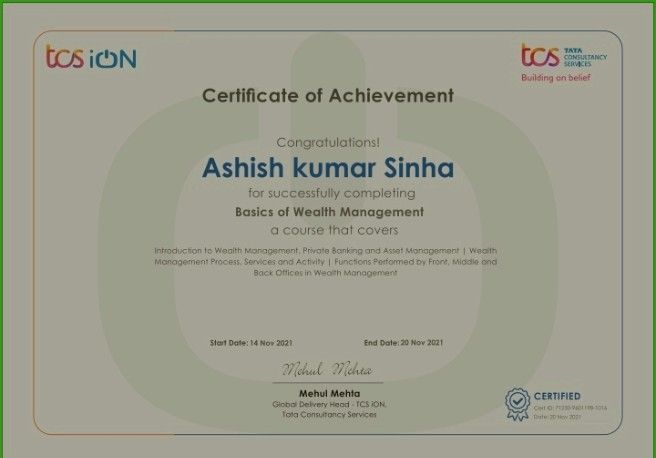 Ashish Kumar Sinha on LinkedIn: Great Learning Experience! TCS iON Ashish Kumar Sinha on LinkedIn: Great Learning Experience! TCS iON