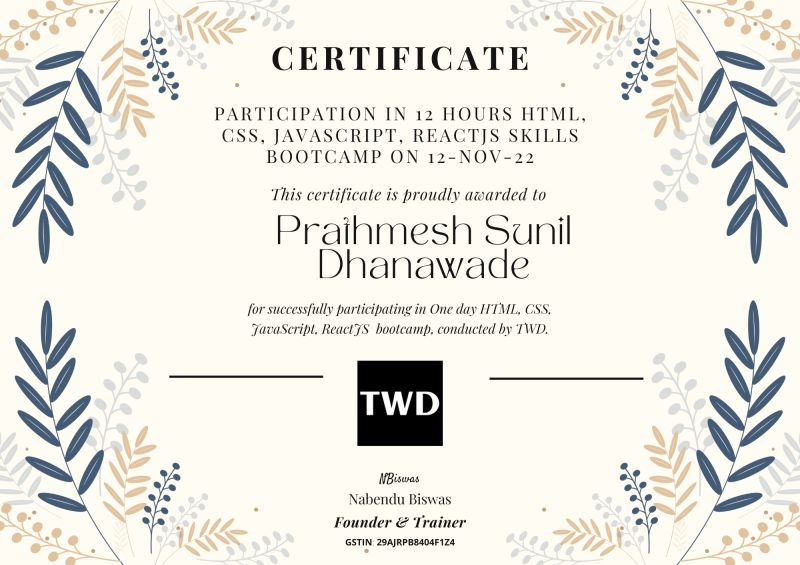 Mr. Prathmesh Dhanawade on LinkedIn: #html #css #javascript #react # ... Mr. Prathmesh Dhanawade on LinkedIn: #html #css #javascript #react # ...