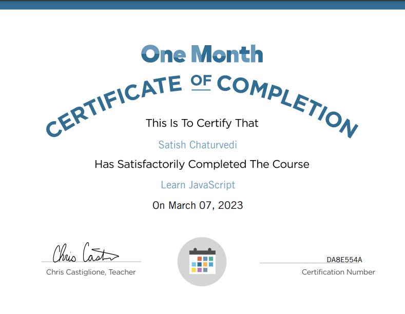 Satish Chaturvedi on LinkedIn: #share #javascript #continuouslearning Satish Chaturvedi on LinkedIn: #share #javascript #continuouslearning
