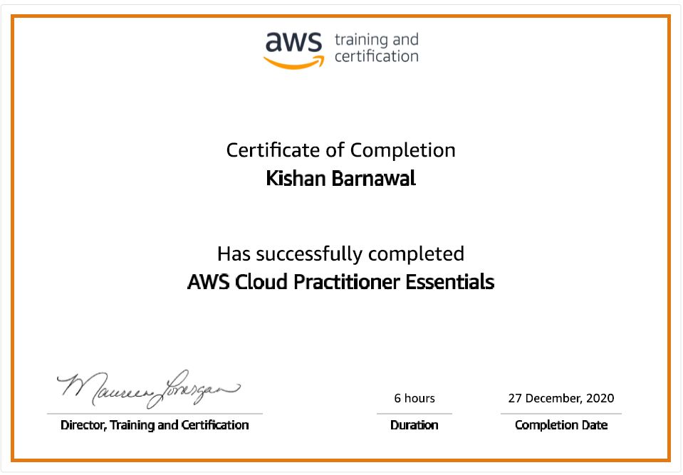 Kishan Baranwal on LinkedIn: #aws #awscloudpractitioner Kishan Baranwal on LinkedIn: #aws #awscloudpractitioner
